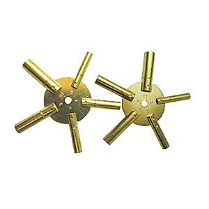 Brass Blessing : 2 pieces 5-in-1 Odd/Even Number Brass Clock Winding Key (5025)