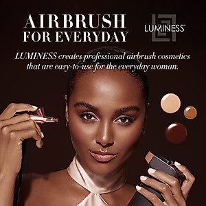 Luminess Air Basic Airbrush Makeup Kit and 9-Piece Silk 4-In-1 Airbrush Foundation Starter System, Medium Coverage - Quick, Easy and Long Lasting Application - Includes Primer, Blush and Glow