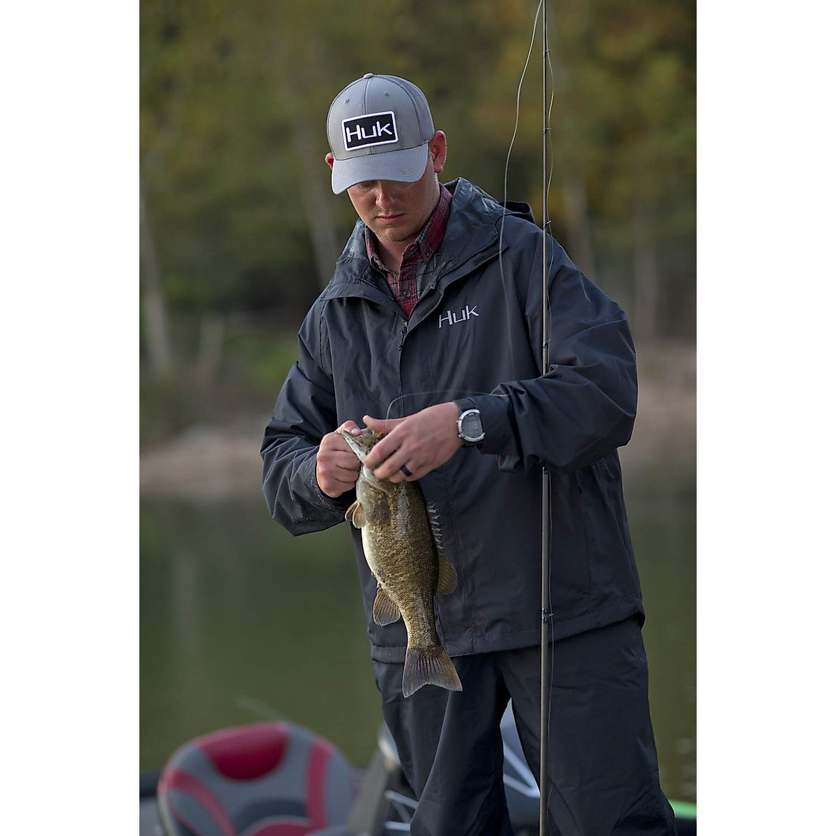 Huk Men's Gunwale Water Proof & Wind Resistant Rain Pant, Black, X-Large