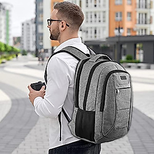 BIKROD Backpack for Men, School Backpack for Teen Water Resistant Back Pack with USB Charging Port, Adult Business Anti Theft Durable Work Computer Bag Gifts Fits 17.3 Inch Laptop