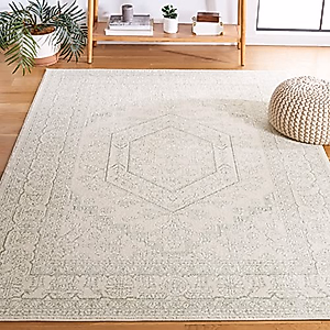 Safavieh Adirondack Collection 4' x 6' Sage/Ivory ADR108W Oriental Medallion Non-Shedding Entryway Living Room Foyer Bedroom Accent Rug