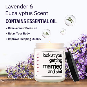 BaubleDazz Funny Wedding Gifts, Bachelorette Gifts for Bride, Bridal Shower Gift for Bride- 7oz Lavender Scented Soy Wax Candle- Bride to Be Gifts for Her, Wedding Gifts for Bride