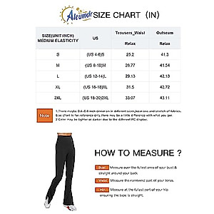 Aleumdr Women's Flared Leggings Yoga Pants Bell Bootcut Bottom Split Leg 2023 Fashion Trendy Bootleg High Waisted Long Wide Leg Workout Trousers White
