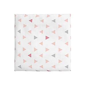 NoJo Aztec Mix & Match 100% Cotton Triangles Fitted Crib Sheet, Pink, Grey, White