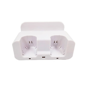 Charging Station for Wii U Gamepad and Remote Controller - Rechargeable Battery Power with USB Cord, Dock Stand and Replaceable 2800mAh Packs - Compatible with Motion in Nintendo WiiU（White）