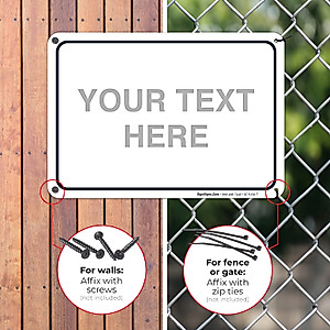 Custom Sign, Personalized Metal Signs, Customize for Office, Business, Workplace, office, Home, Airbnb, Delivery Signs, 10x7 Inches, Rust Free .040 Aluminum, Made in USA