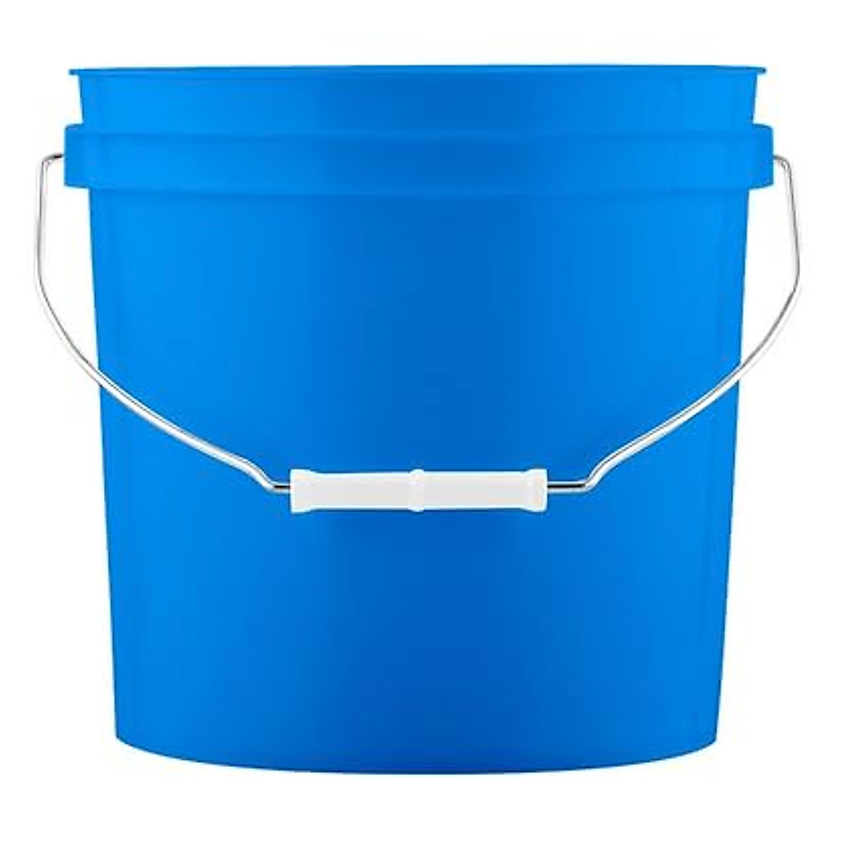 House Naturals 2 Gallon Blue Made in USA Food Grade BPA Free Bucket Pail with White Screw On Lid (Pack of 5) (with White lids)