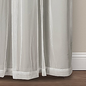 Lush Decor Sheer Grommet Curtains Panel with Insulated Blackout Lining, Room Darkening Window Curtain Set (Pair), 38"W x 84"L, Light Gray
