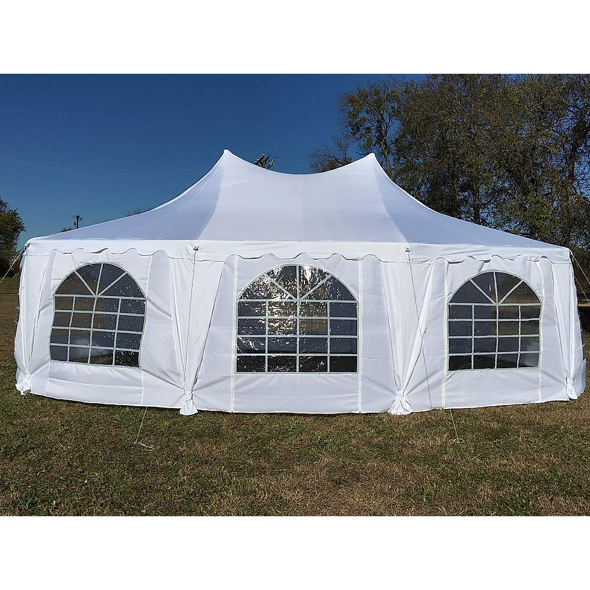 Delta 29'x21' Decagonal Party Tent Canopy, Wedding Tent Gazebo, Heavy Duty Outdoor Event Shelter, Water Resistant, White