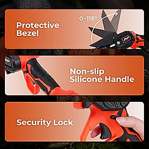 ZNP Mini Chainsaw, 6-Inch Brushless Cordless Chainsaw with 2 Battery, 21V Electric Chainsaw with Security Lock, Handheld Small Chain Saw for Tree Pruning, Gardening, Wood Cutting