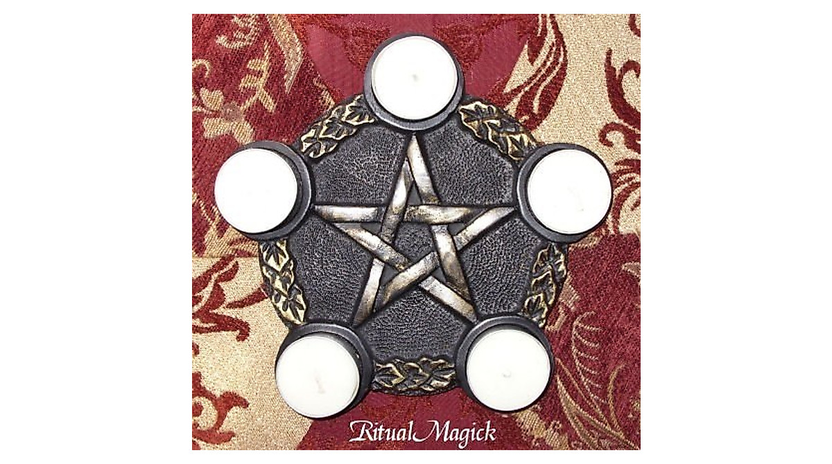 Pentacle Altar Tile for Elemental Magic Rituals