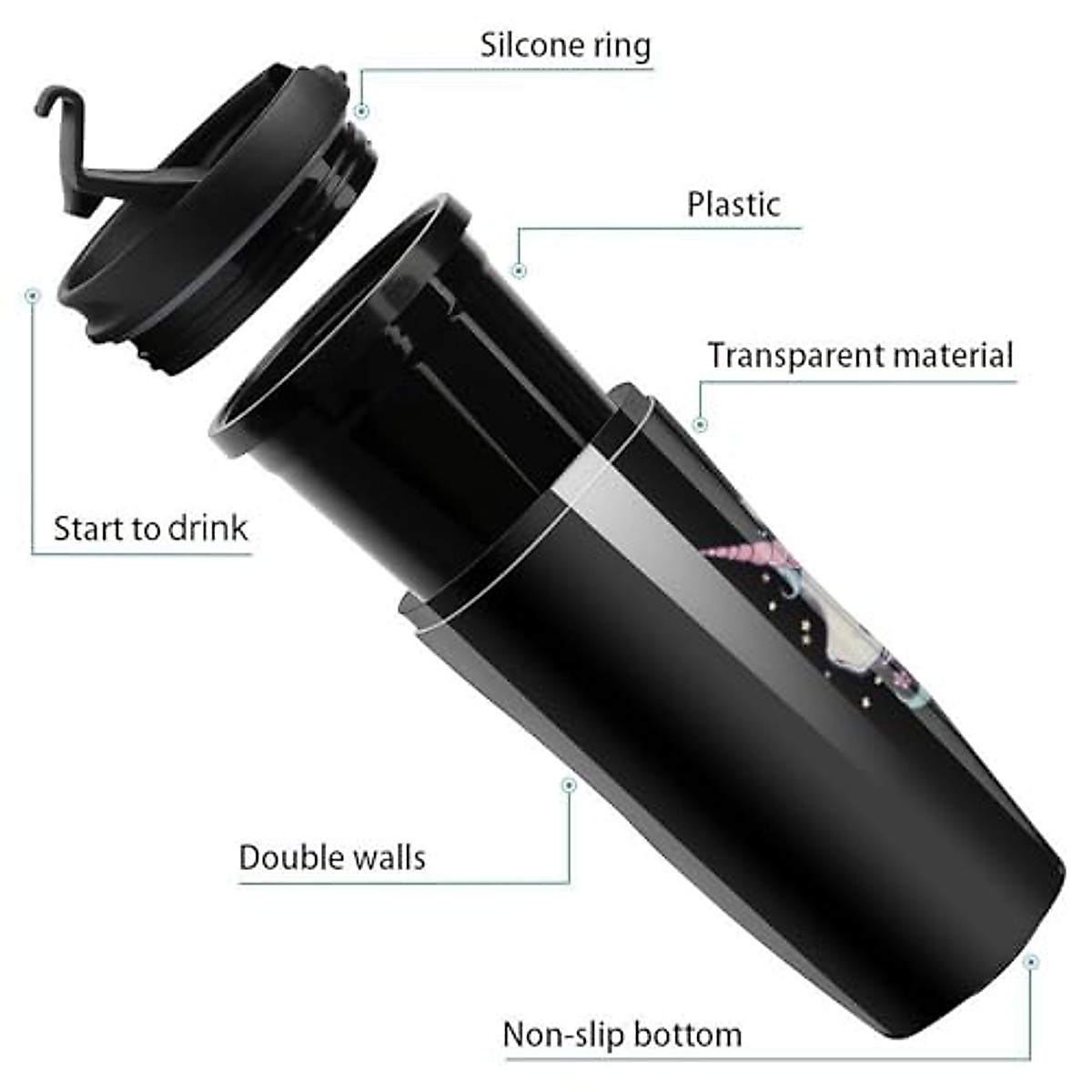 Un-icorn Mama Travel Coffee Mug Reusable Coffee Cup Tumbler with Lid for Outdoor 350ml