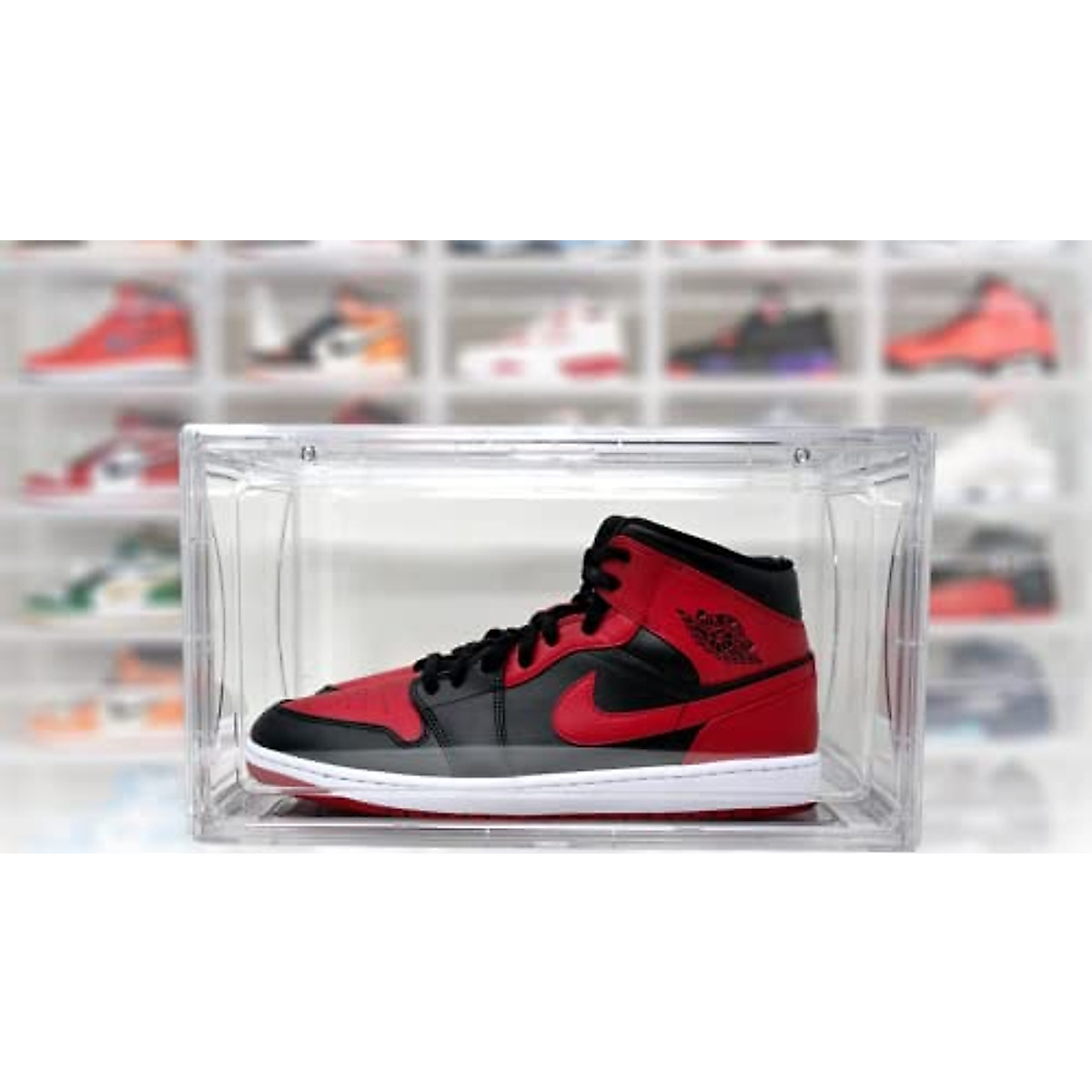 Proof Culture | Premium Shoe Storage Box, Clear Plastic Stackable Shoe Organizer for Closet, Space Saving Foldable Shoe Sneaker Containers Bins Holders (Large)