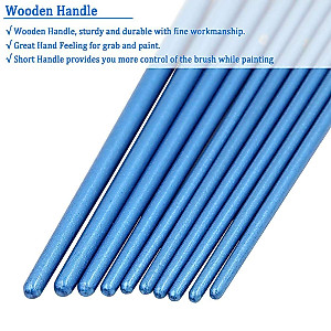 BOSOBO Paint Brush Sets, 6 Pack 60 Pcs Pointed-Round Tip Paintbrushes Nylon Hair Artist Acrylic Paint Brushes for Acrylic Watercolor Oil, Face Art, Model, Miniature Detailing & Rock Painting, Blue