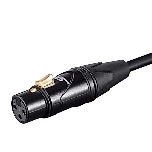 Monoprice Starquad XLR Male to XLR Female Microphone Cable - 3 Feet - Black, 24AWG, Optimized for Analog Audio - Gold Contacts - Stage Right Series