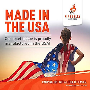 RV Toilet Paper, Septic Tank Safe-MADE IN THE USA- 8 Rolls,2-Ply 500 Sheets - Fast Dissolve Bath Tissue for Camping, Marine, RV Holding Tanks, Biodegradable - Firebelly Outfitters