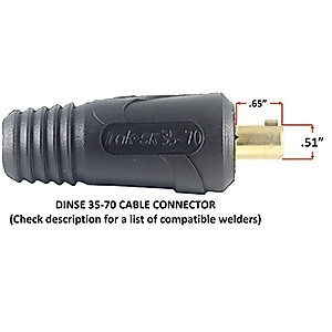 350 Amp Welding Ground Clamp Lead Assembly - Dinse 35-70 Connector - 1/0 AWG cable (25 FEET)