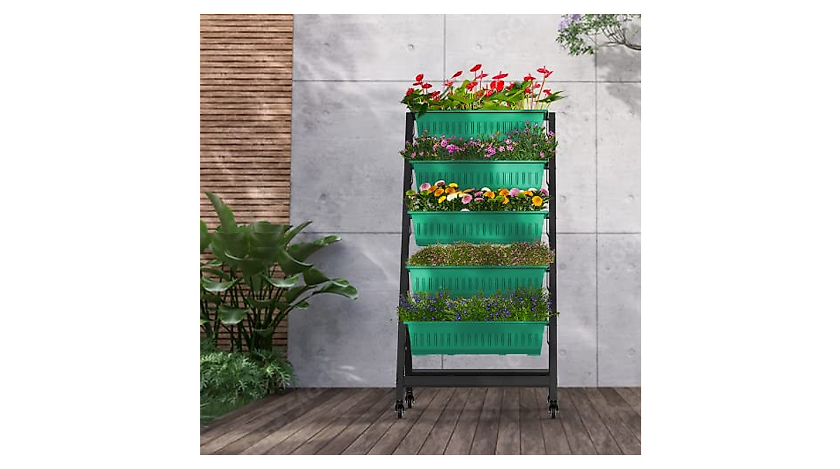TOREVSIOR 5 Tiers Vertical Garden Bed, Vertical Garden Planter Indoor ...