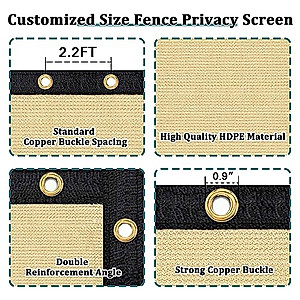 Shade&Beyond 4' x 25' Privacy Screen Fence Sand Heavy Duty 170 GSM Sand Fencing Mesh Shade Net Cover for Wall Garden Yard Backyard Indoor Outdoor Home Decoration FR01-F, Sand