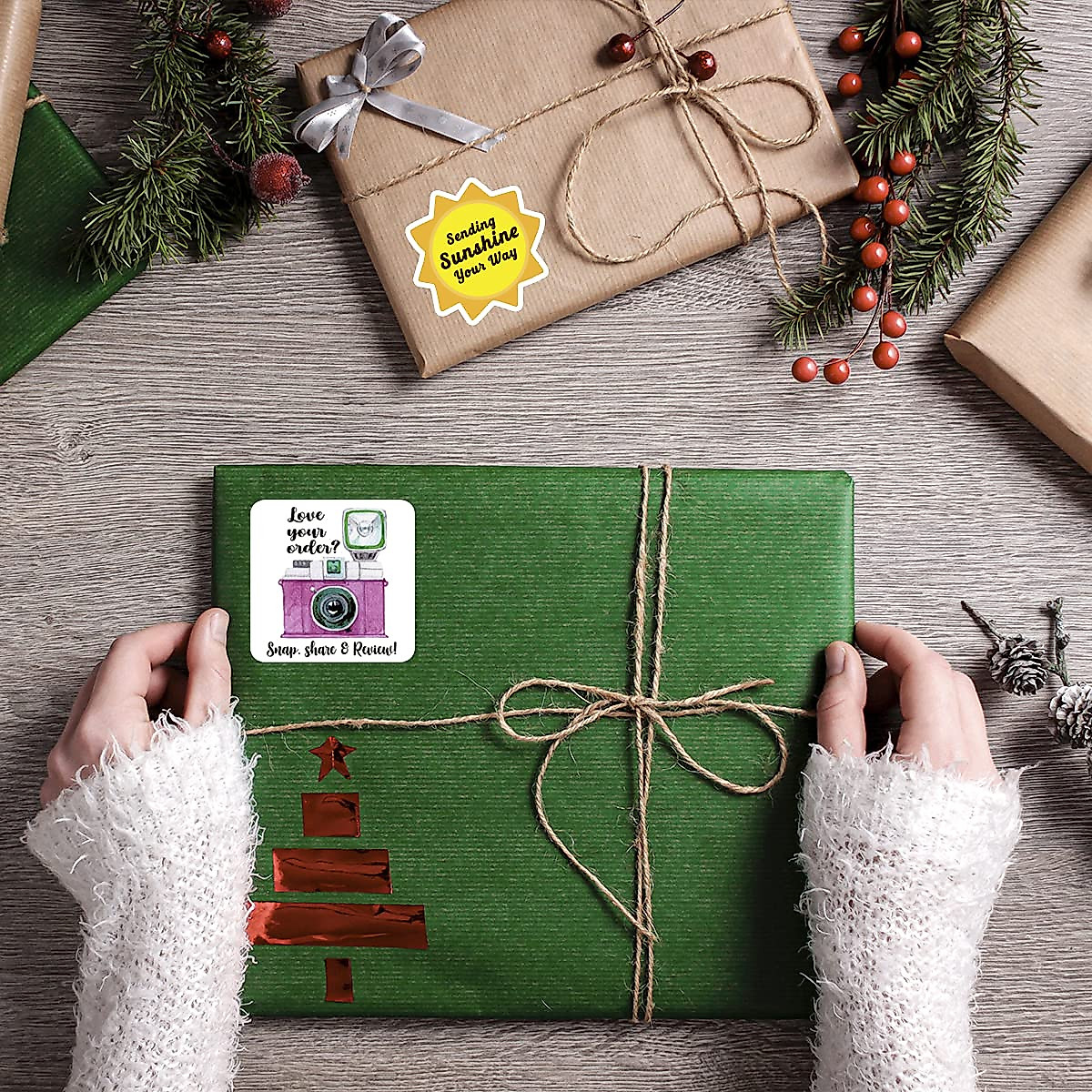 Muminglong 1.5 Inch Retro Camera Love Your Order Snap Share & Review Sticker,Thank You Sticker,Small Shop Sticker, Small Business, Handmade Sticker,Packaging Sticker, 500 PCS