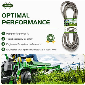 Youxmoto Lawn Mower Deck Belt 1/2" x 106 Made with Aramid Cord fits for Ariens 21546607, for AYP 405143 584453101, for Craftsman 7133156, for Husqvarna 532405143 584453101