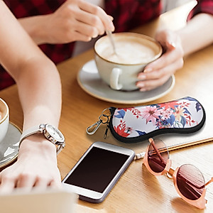 Konohan 3 Pack Sunglasses Soft Case Neoprene Zipper Glasses Case Light Portable Eyeglass Holder Case Safety Pouch Box with Belt Clip for Women Girls