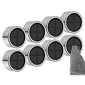 Kitchen Towel Holder, garini Heavy Duty Adhesive Hooks Round Wall Mounted Hanging Towel Hooks, Tea Towel Holder for Bathroom ,Kitchen ,Cabinet, 8 Pieces