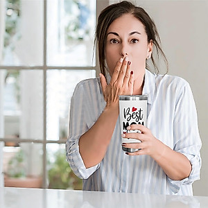 TIEEC Mom Tumbler - Mom Coffee Mug Tumbler 20oz - Best Mom Ever Tumbler - Mothers Day Gifts - Birthday Gifts for Mom - Number One Nutrition Facts Mom Coffee Tumbler