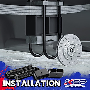 KSP 2" Rear Lift Block Set for F250 F350 Super Duty Trucks 1999-2024, 2in Rear Suspension Lift Kits Include 2pcs lift blocks and 4pcs U-bolts Compatible with Ford F-250 F-350 2WD 4WD Heavy Duty Pickup