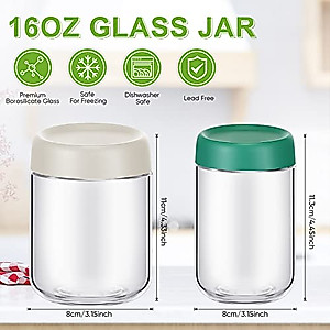 Roshtia 6 Pcs 16 oz Glass Jars with Lids Overnight Oats Container Glass Wide Mouth Mason Jars 250 ml Overnight Oats Jars Canning Jars Airtight Leak Proof Storage Containers for Snacks Dressing Sauce