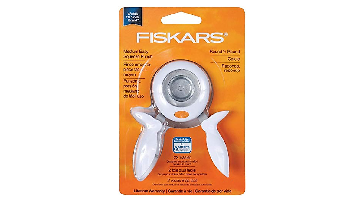 Fiskars 1-Inch Circle Squeeze Punch for Scrapbooking & Card Making