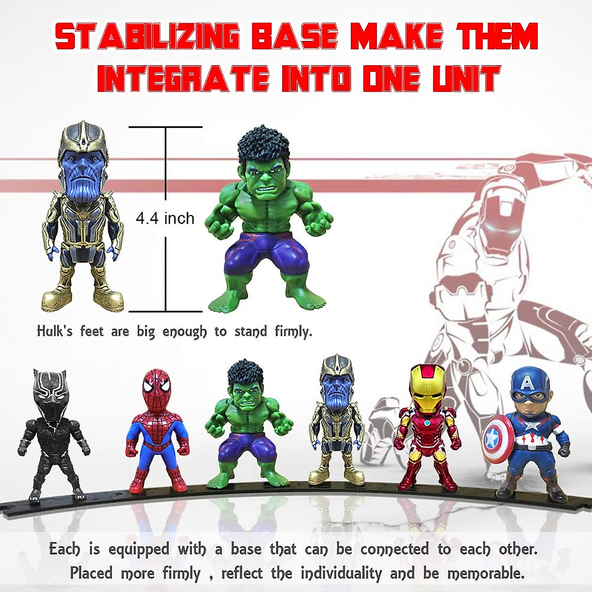 Action Figures, Anime Figures, Mini Action Figures for Boys, 6 Pack Hero Series Set Figures with Bases, PVC Figure Doll with 6 Popular Classic Characters Figures Ages 3 and up