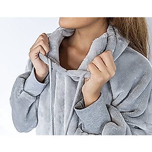 emmandsophie Blanket Sweatshirt - Cozy Blanket Hoodie - Oversized Wearable Blanket - 2 Front Pockets - Machine Washable - Adults, Women, Men,Teens (Grey)