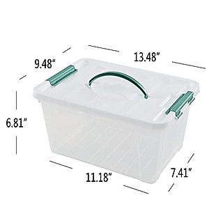 Ggbin 12 Quart Latching Storage Box with Lid, 1 Pack Plastic Organizing Bin