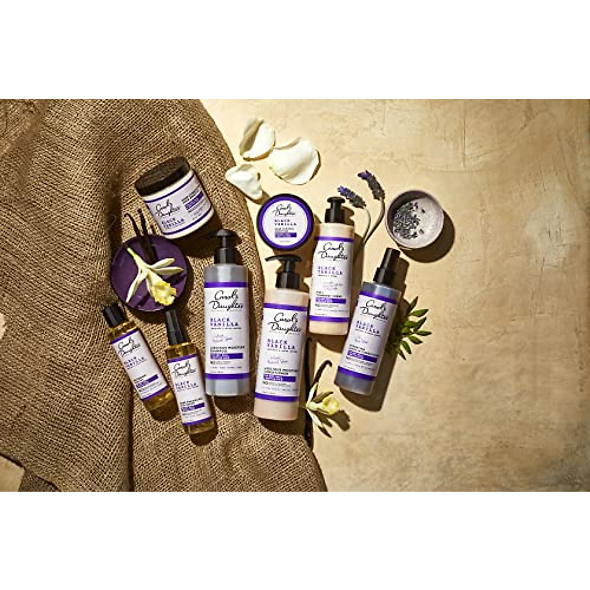 Carol's Daughter Black Vanilla Curly Hair Shampoo and Conditioner Set - Made with Shea Butter, Biotin, and Rosemary (2 Product Kit)