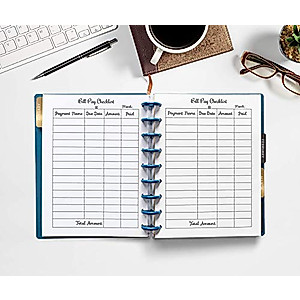Monthly Budget Forms Bill Pay Checklist for 9-Disc Planners, Fits 9-Disc Notebooks, 7"x9.25" (PLANNER, TABS and the RINGS are NOT INCLUDED)