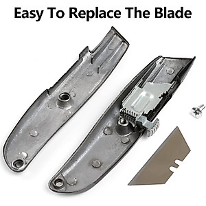 DIYSELF 2Pack Utility Knife Box Cutter Retractable Blade Heavy Duty(Black)