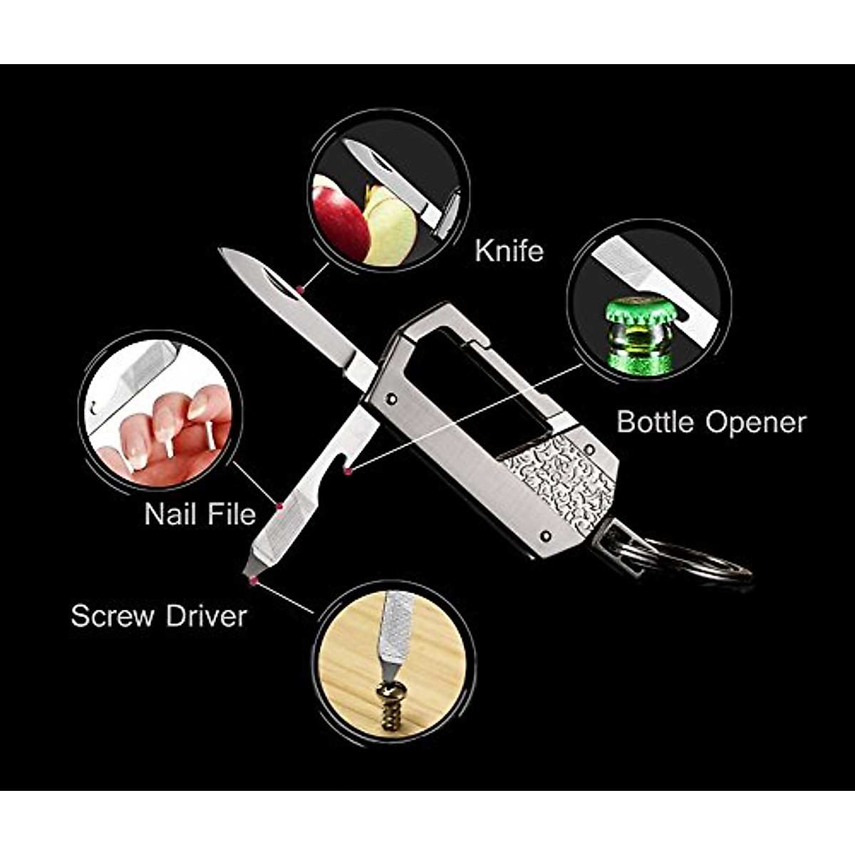 Ifavor123 Stainless Steel Chrome Multi-Use Key Chain