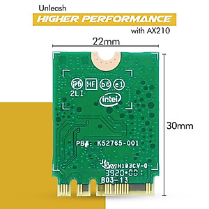 HighZer0 Electronics AX210 WiFi 6E Card | Tri-Band 2.4/5/6 GHz Wi-Fi | Up to 2.4 Gbps | M.2 WiFi Card for PC | No vPro | Supports Bluetooth 5.3 & Intel, AMD, Windows 10/11, Linux | AX210NGW (AX210)