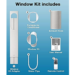 Joy Pebble Portable Air Conditioner 7900 BTU, 3in1 Portable AC with Dehumidifier & Fan, cooling for Room up to 350 sq. ft, ECO Mode, 2 Fan Speeds, 24H Timer, Remote Control