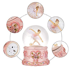 Septwonder Ballerina Snow Globe Plays Ballet Tune Swan Lake, Snowglobe for Wife, Daughter, Granny and Granddaugther