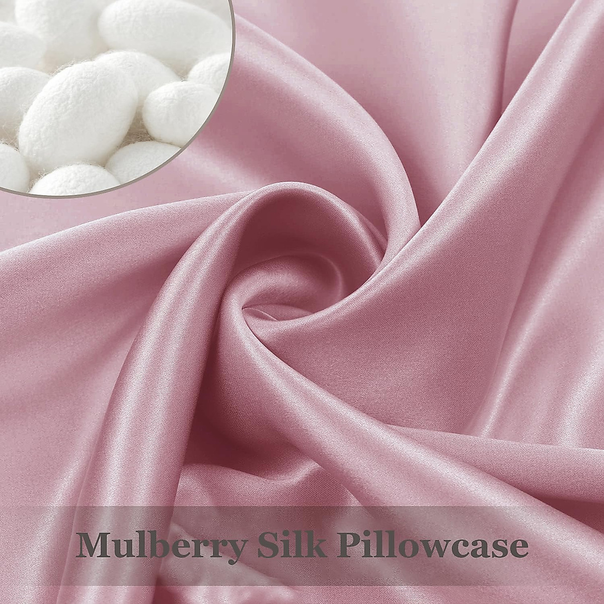 Adubor Silk Pillowcase - Mulberry Silk Pillow Case, 23 Momme 6A Grade Fibers, 900 Thread Count, Silk Pillow Cases for Hair and Skin Health, with Hidden Zipper (Standard 20''×26'', Pink, 1PC)