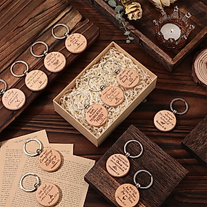 Siifert 60 Pcs Christian Keychain Bulk Religious Bible Verse Inspirational Wooden Quotes Keychain for Women Men Church(Vivid Style)