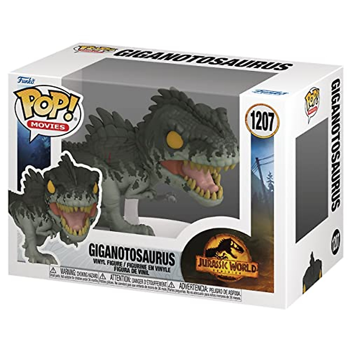POP Jurassic World Dominion - Giganotosaurus Funko Vinyl Figure (Bundled with Compatible Box Protector Case), Multicolor, 3.75 inches