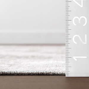 nuLOOM 8' x 10' SpinClean Machine Washable Stain-Resistant Area Rug Low Profile for Living Room, Bedroom, and Dining Room, Alexia Grey