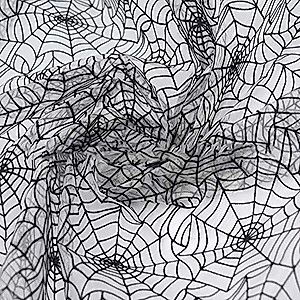 LOOGOOL Halloween Black Spider Web Fabric by The Yard for Halloween Party Decoration DIY Craft, Black 39 x 59 Inch