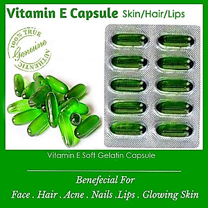 Merck Ltd. 50 Evion Capsules Vitamin E For Glowing Face,Strong Hair,Acne,Nails, Glowing Skin 400mg