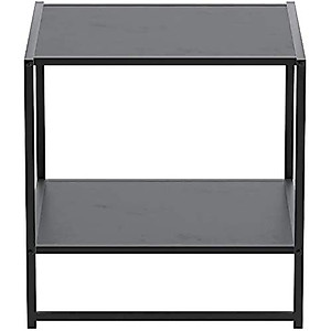 Zinus Modern Studio Collection ET-2020QB Dane Night Table, Dark Espresso (W x D x H): 20.1 x 20.1 inches (51 x 51 x 51 cm), Side Table, Steel Frame, Bed, Easy Assembly, Tools Included