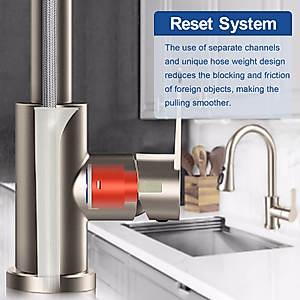 Kitchen Faucet with Pull Down Sprayer VMASSTONE Single Level Stainless Steel Kitchen Sink Faucet with 3-Spray Mode Single Handle High Arc Modern Faucet for Kitchen, RV, Bar (Brushed Nickel)