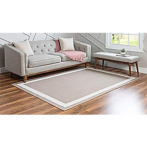 Rugs.com Georgia Collection Rug – 4' x 6' Taupe Flatweave Rug Perfect for Living Rooms, Large Dining Rooms, Open Floorplans
